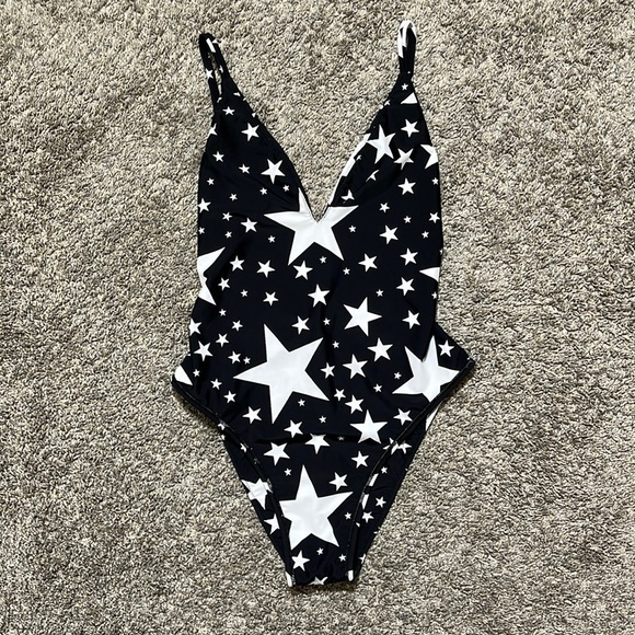 Show Me Your MuMu | Swim | Nwt Show Me Your Mumu Blackwhite Stars One ...